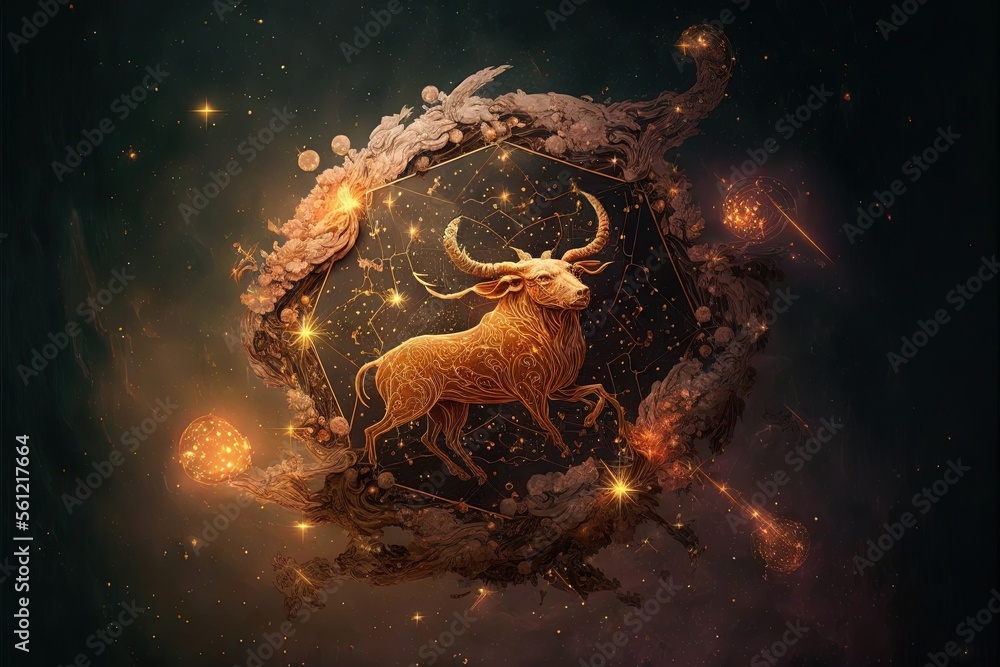 Taurus_Constellation_mythology_Minotaur_concept_zodiac_Bull_Fire_space ...