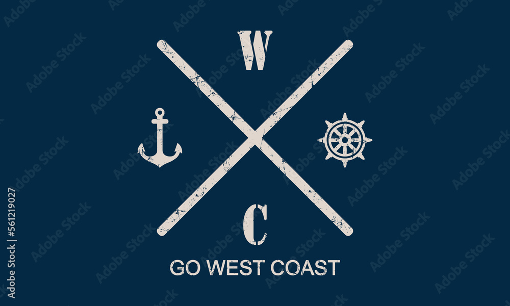 Logo Vintage monochrome nautical elements set with sailor sea animals ... Logo Vintage monochrome nautical elements set with sailor sea animals ...