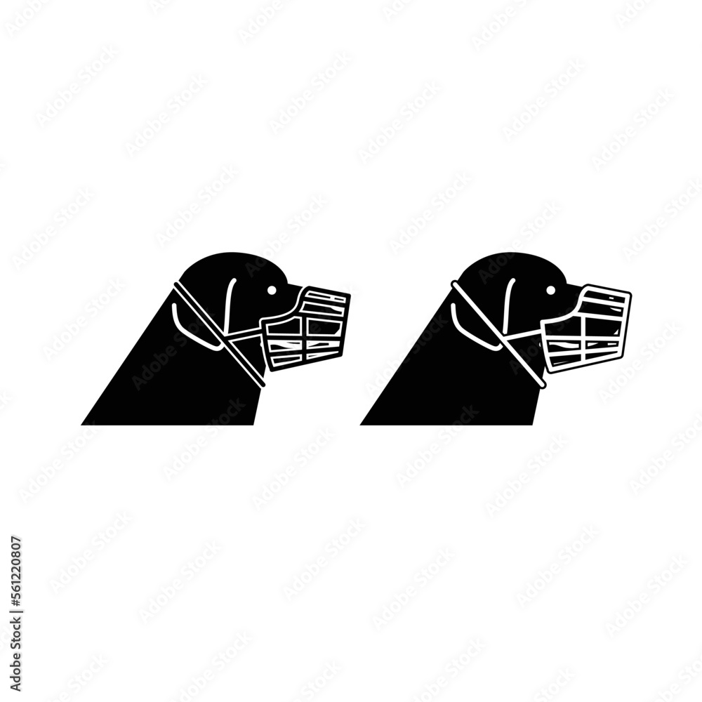 Dog profile face with muzzle icon vector symbol. Stock Vector | Adobe Stock