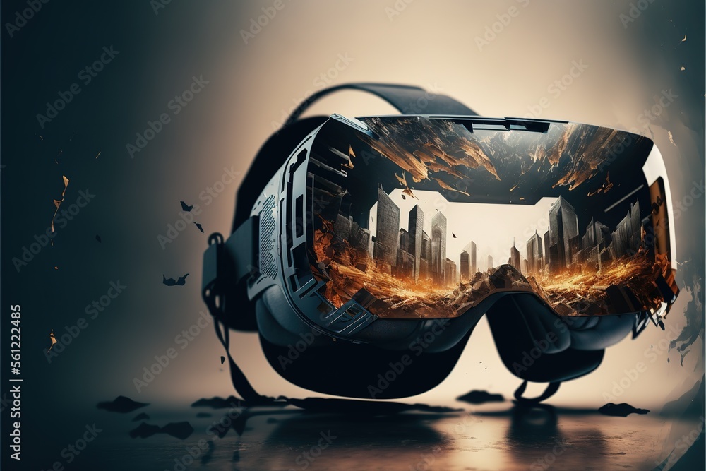 VR metaverse headset. VR box. advanced VR box. VR box. Generative AI ...