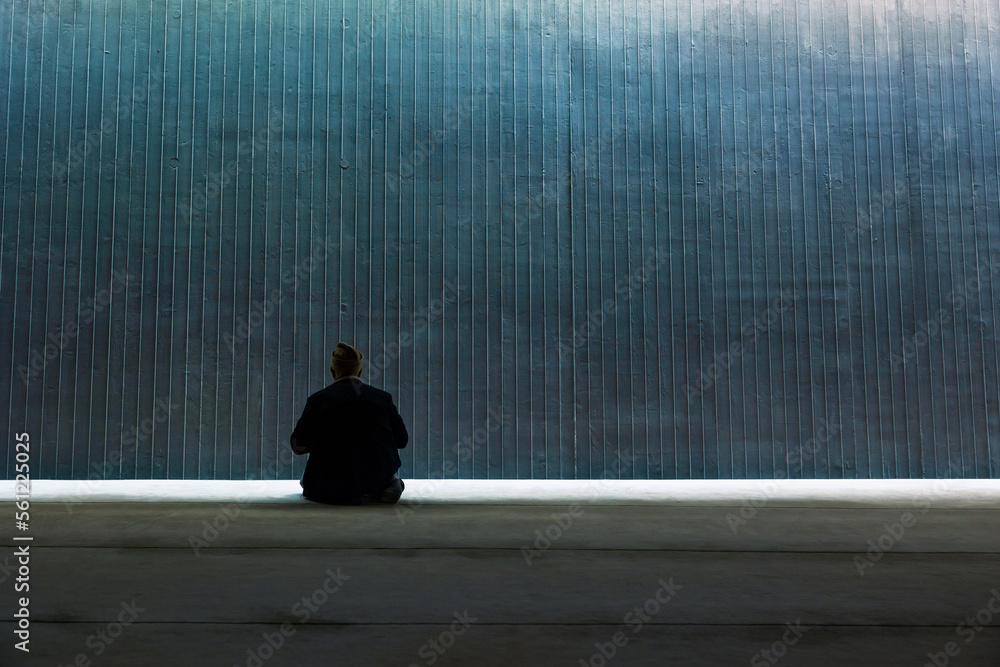 Islamic background photo. Muslim man praying or salah pray in the ...