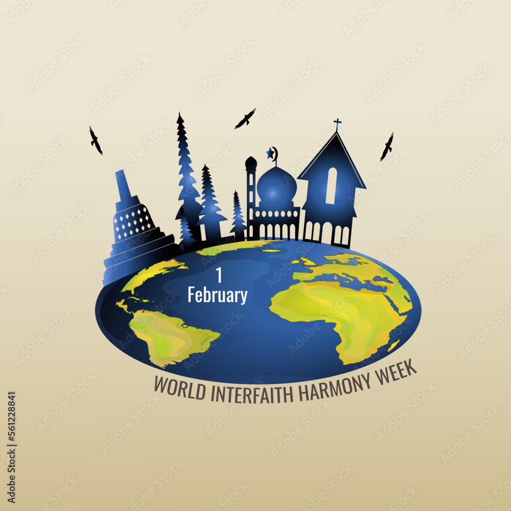 world interfaith harmony week concept. web banner design. illustration ...