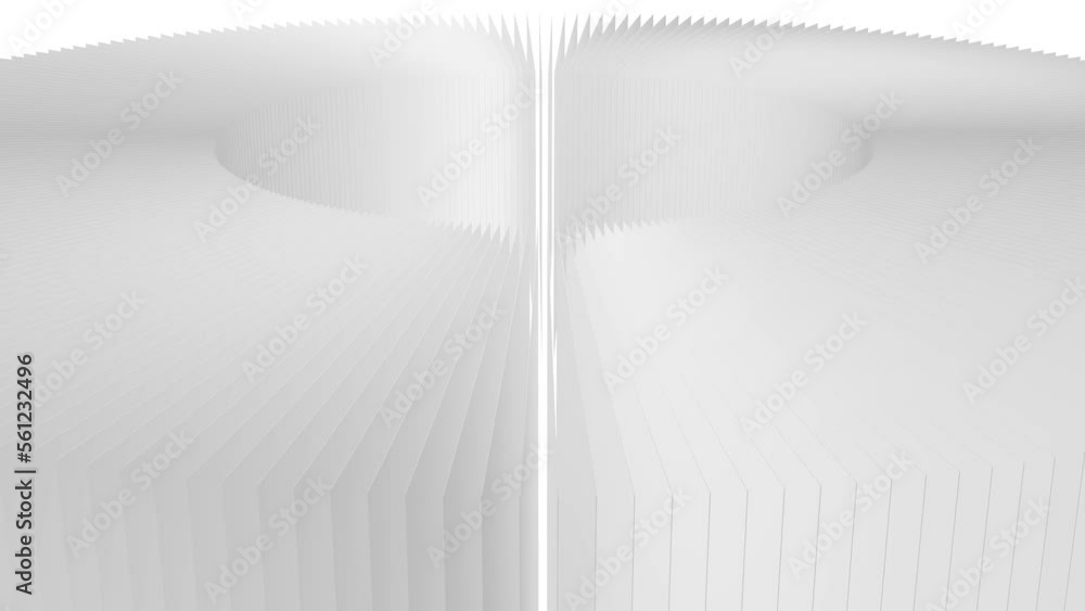 Vidéo Stock Elegant white slices paper stack slowly rotating around ...