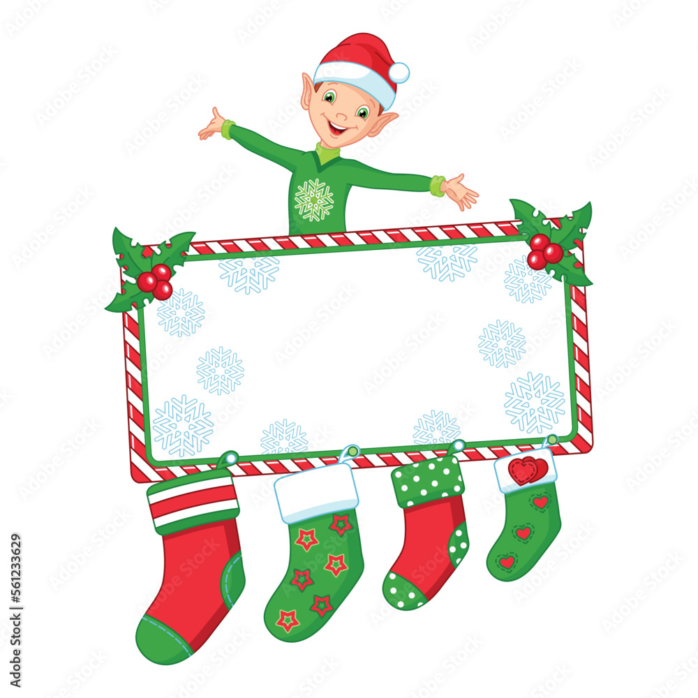 Christmas elf vector clipart illustration, vector clipart on white ...