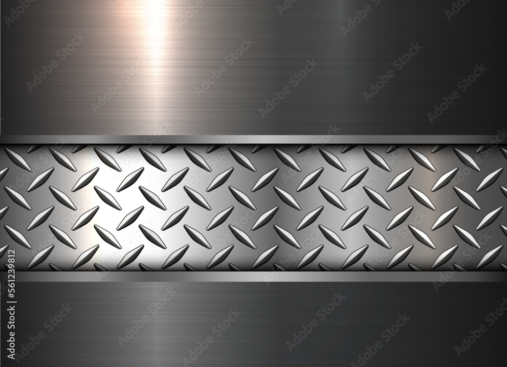 Silver metal background with diamond plate pattern, 3d technology ...