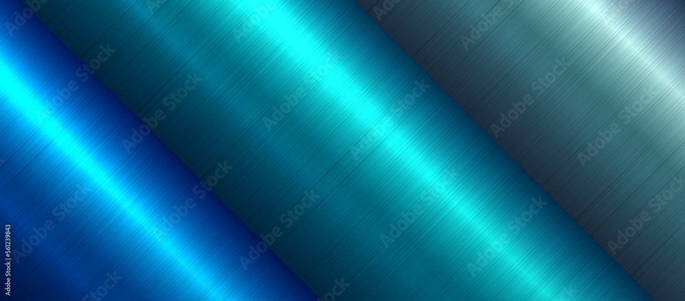 Blue metal background with, 3d technology design with brushed metal ...