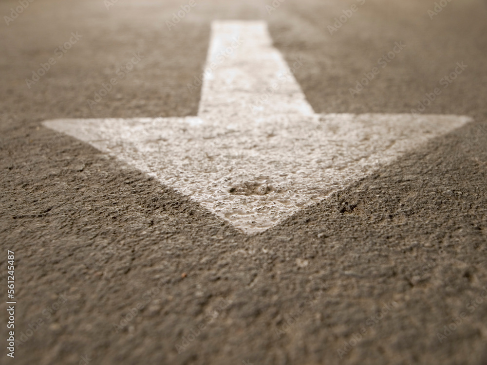 Traffic arrow on pavement in Bangalore Stock Photo | Adobe Stock
