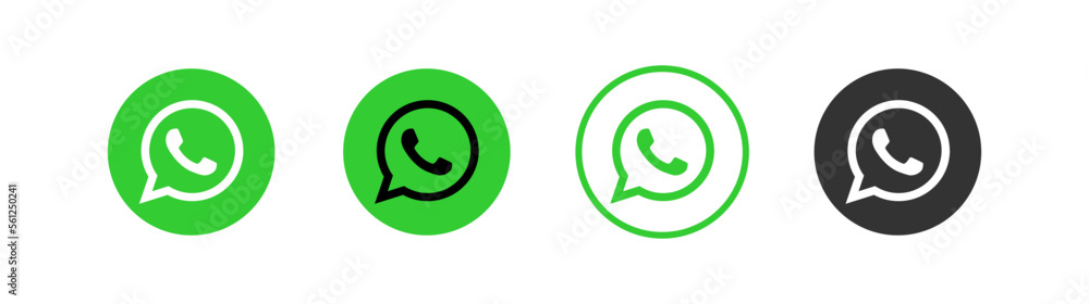 Different types Whatsapp icon logo vector on white background Stock ...
