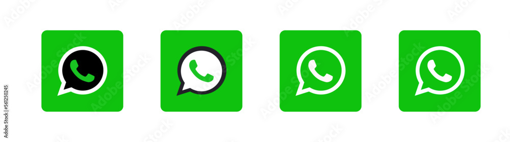 Different types Whatsapp icon logo vector on white background Stock ...