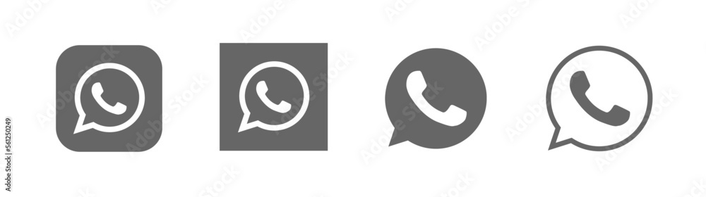 Different types Whatsapp icon logo vector on white background Stock ...