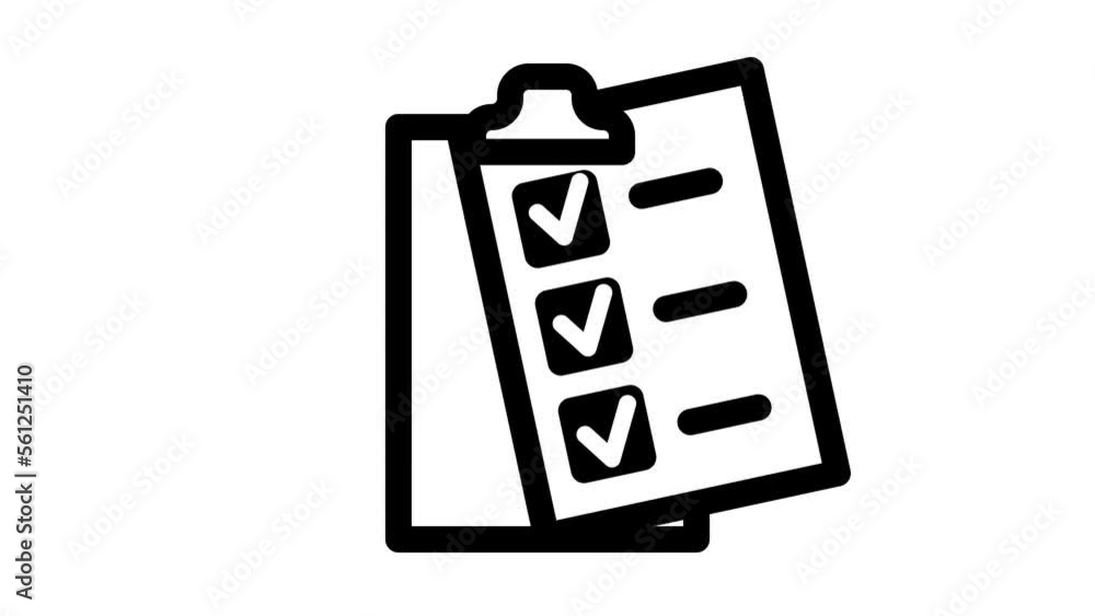 Tasks check, checklist icon animated. Clipboard in outline design ...