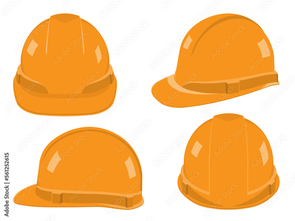 Orange safety helmet for construction isolated on white background ...