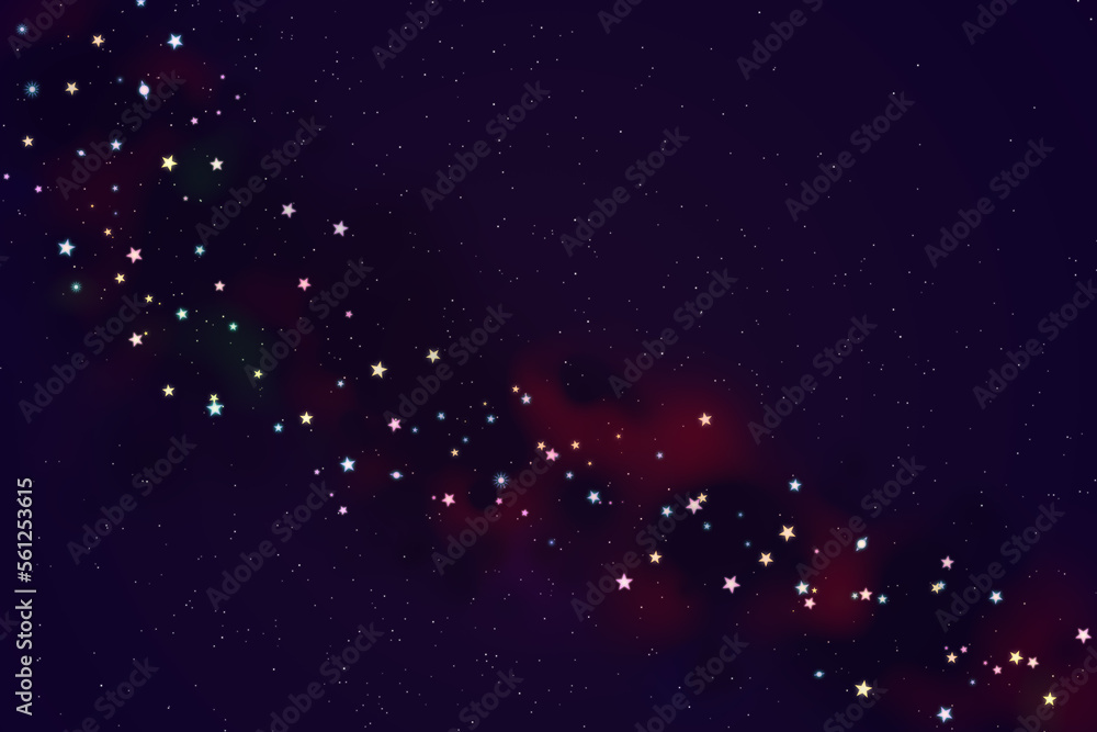 Cartoon Style Space Wallpaper with stars and space dust Stock ...