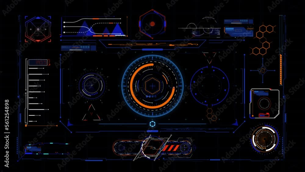 Alien spaceship Screen. Universal HUD, UI Graphic Elements. Sci ...