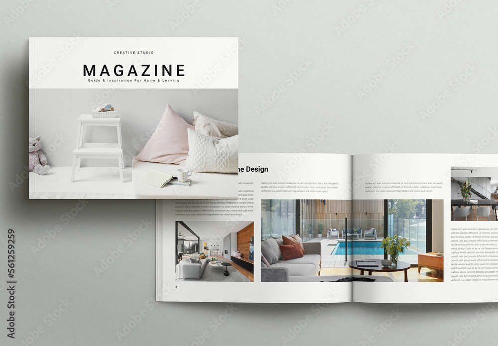 Magazine Template Landscape Stock Template | Adobe Stock