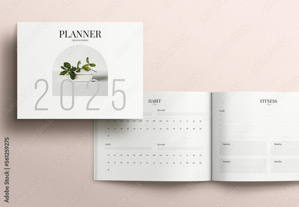 Planner Template Landscape Stock Template | Adobe Stock