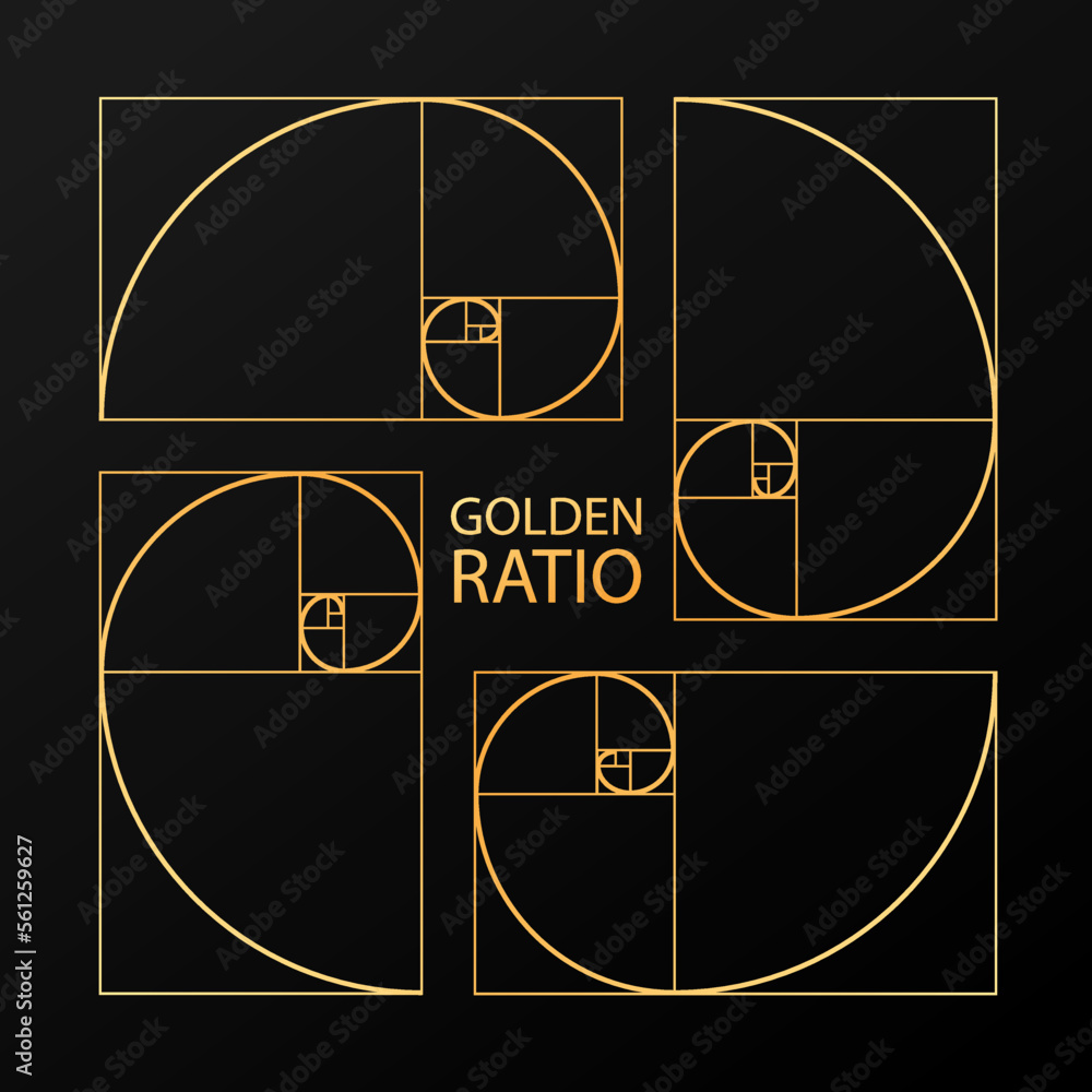 Vetor de Ration section proportions Vector pattern in golden ratio ...
