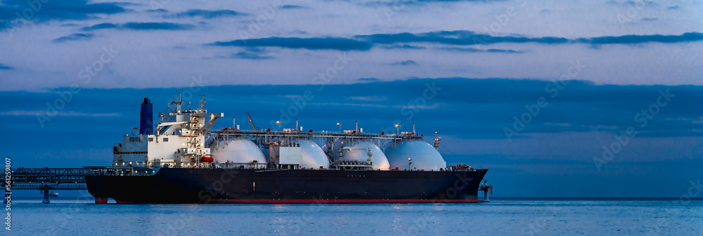 Oil and gas industry .Tanker for transportation of liquefied natural ...