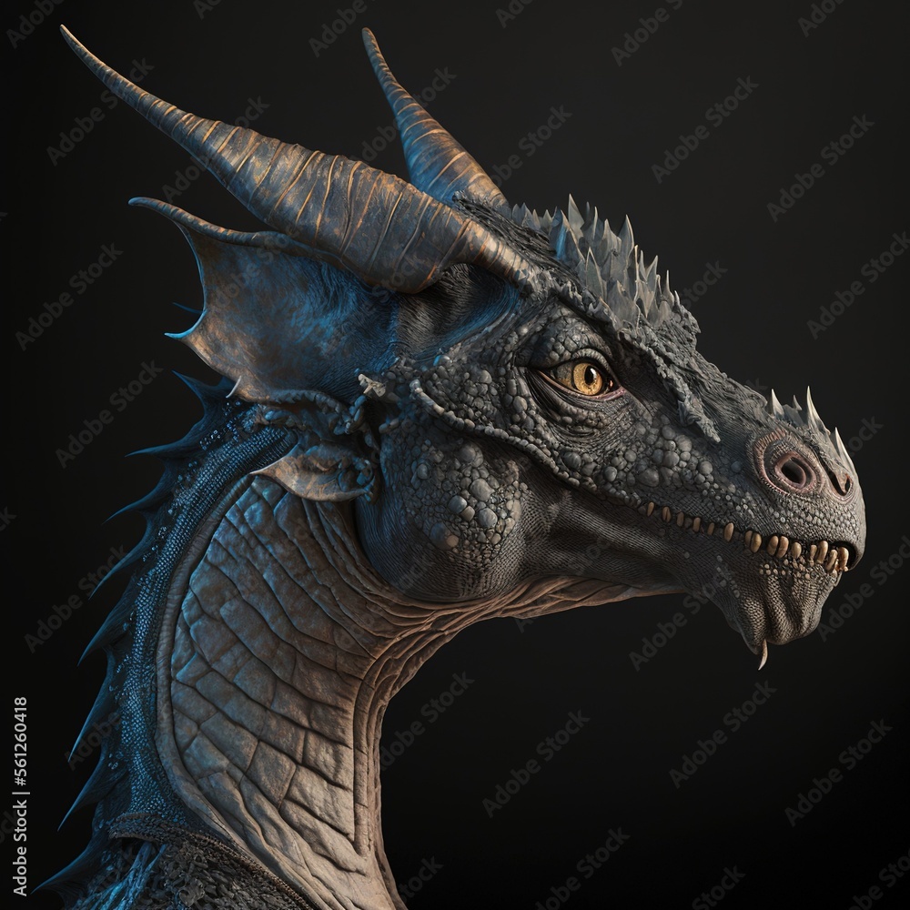Realistic Dragon Head