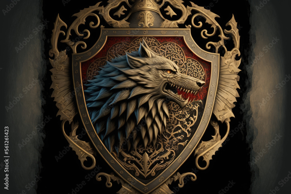 werewolf heraldry crest seal Stock Illustration | Adobe Stock