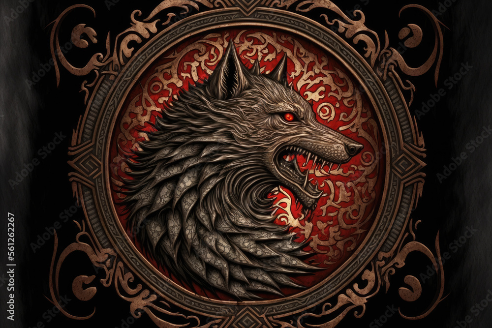 werewolf pack crest Stock Illustration | Adobe Stock