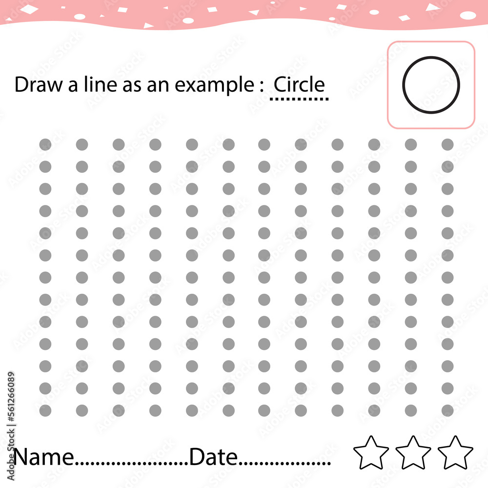 Connect dots with straight lines and draw circle. Worksheet for ...