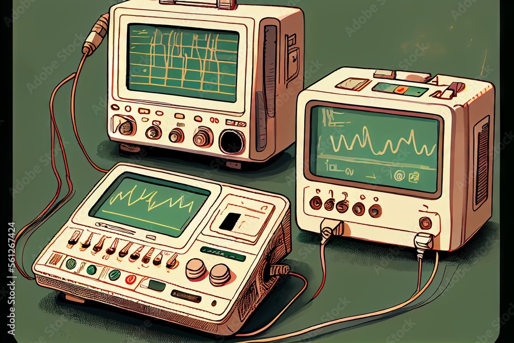 ECG Machine Stock Illustration | Adobe Stock