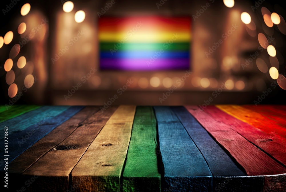 Miami bar background with empty table for product display, blurred ...