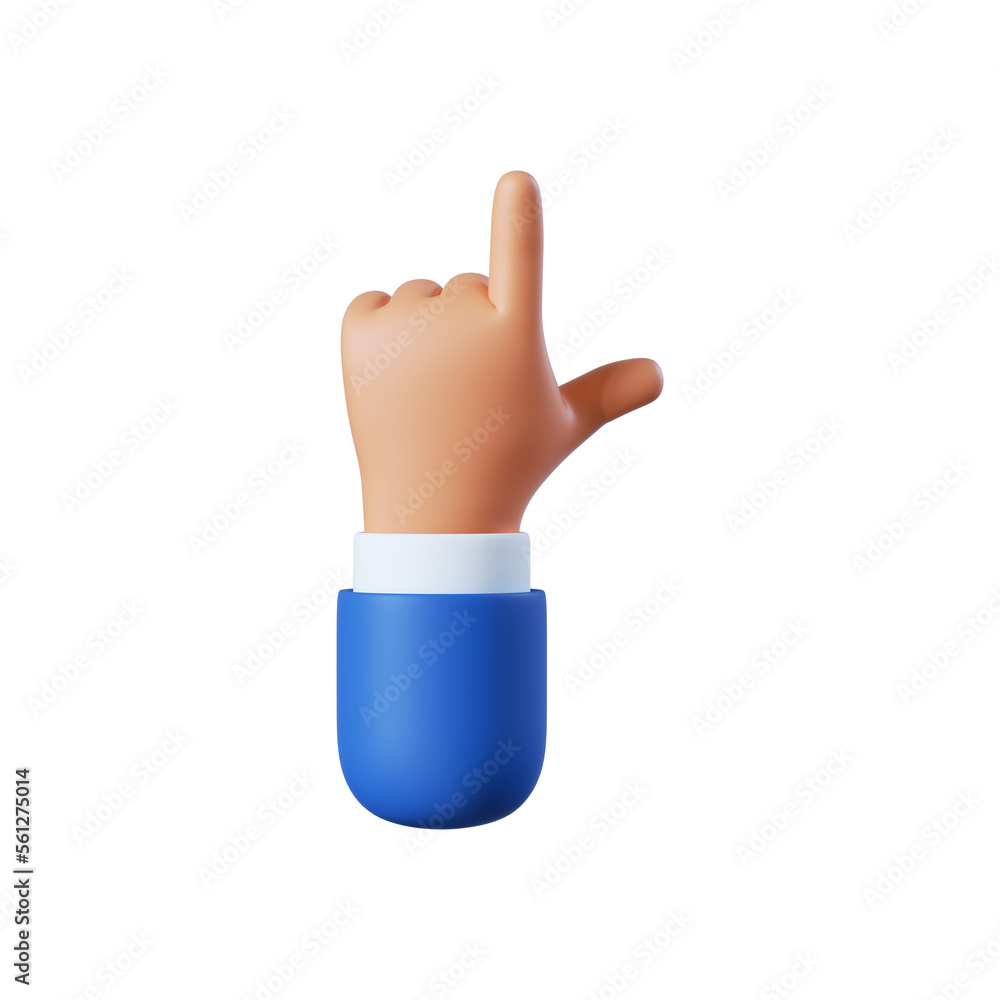 Cartoon character hand pointing gesture. Business clip art isolated on ...