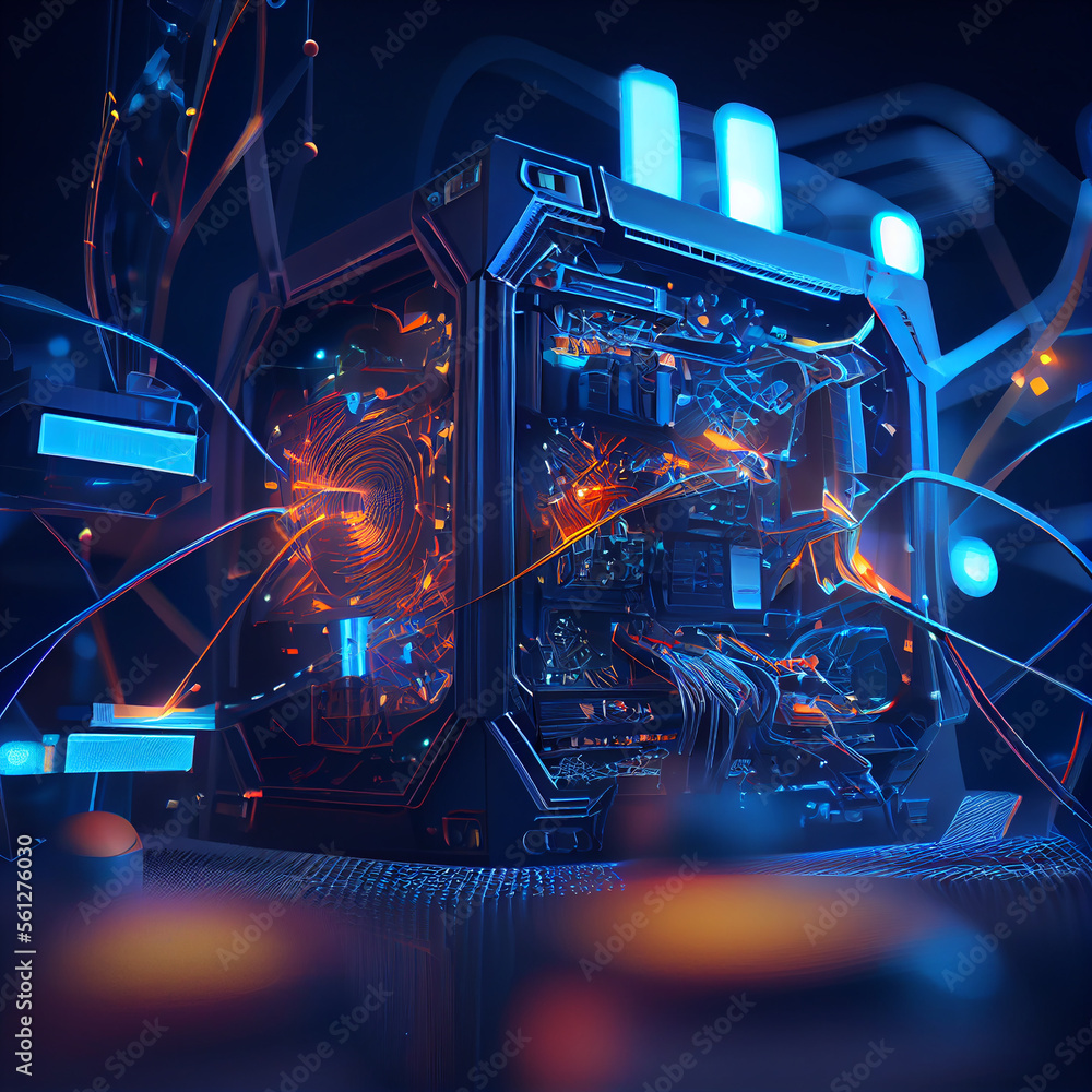 Futuristic circuit background created with Generative Ai Stock ...