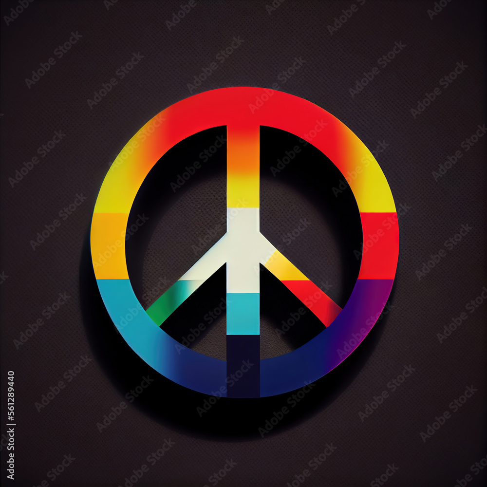 symbol of peace. drawing of a multi-colored world sign. Generative AI ...
