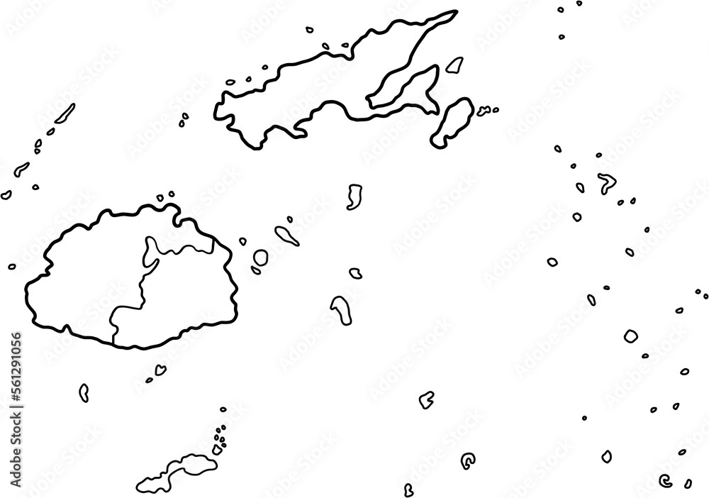 doodle freehand drawing of fiji map. Stock Illustration | Adobe Stock