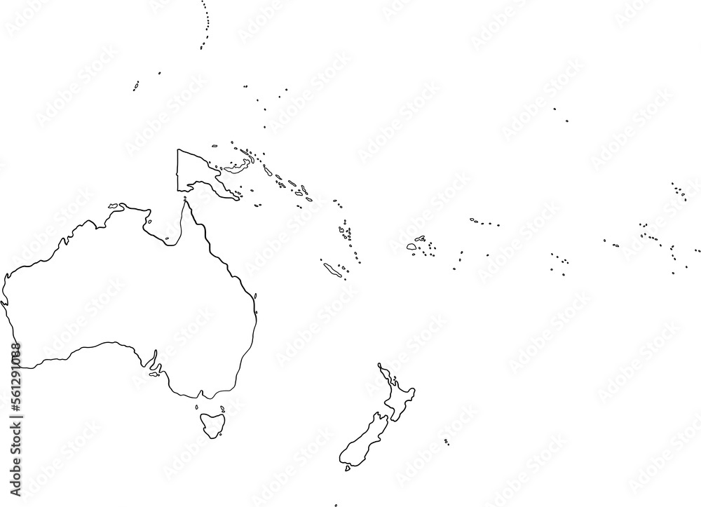 Poster doodle freehand drawing of oceania countries map. – Wall Art ...