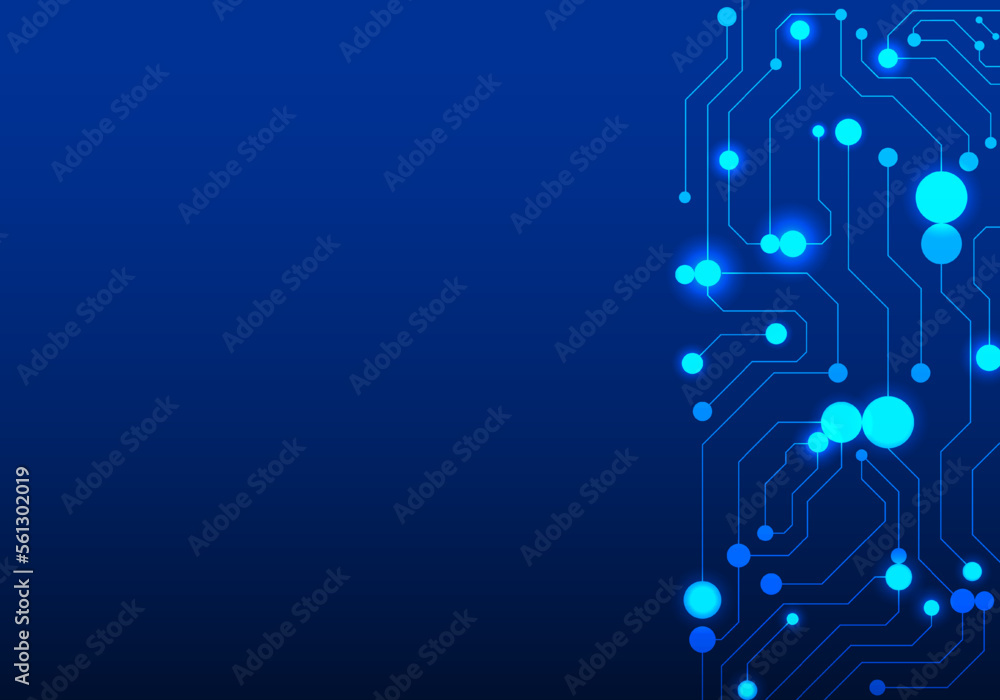 Technology circuit board data connection background Shows the flow of ...