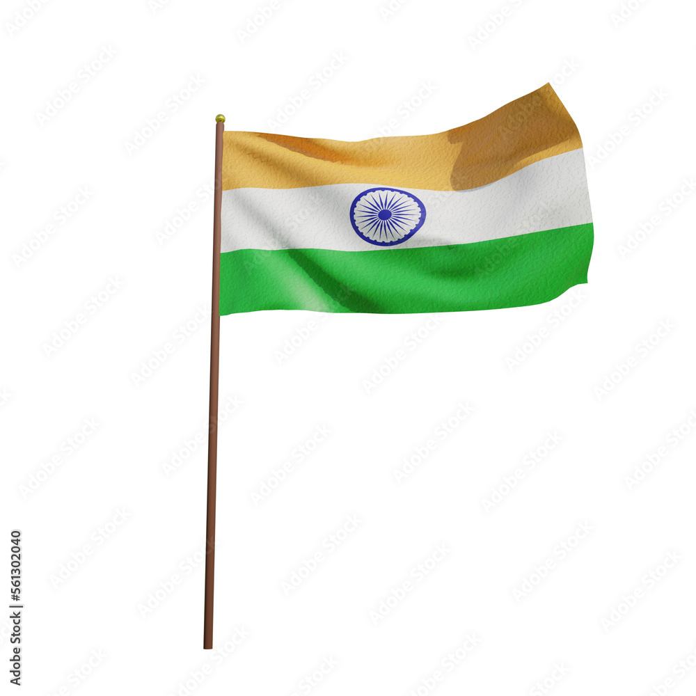3D Indian Flag Stock Illustration | Adobe Stock