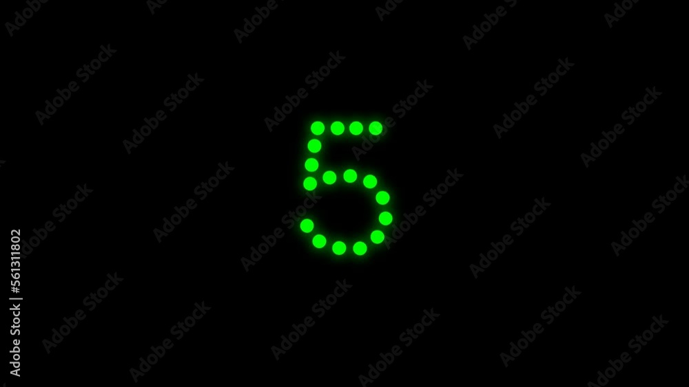 10 to 0 countdown LED digital green pixel font countdown time clock ...
