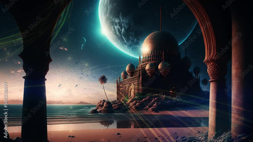 animated islamic background , islamic mosque UHD 4K 30 fps AI ...