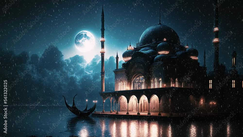 animated islamic background , islamic mosque UHD 4K 30 fps AI ...