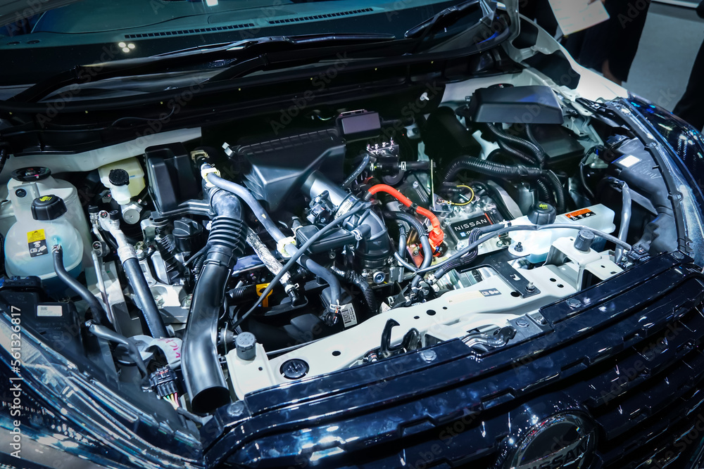 Foto de Bangkok, Thailand - 10 December 2022: hybrid electric engine ...