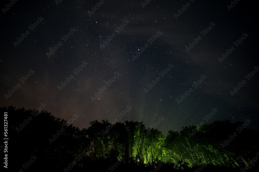 starry night sky , night sky with stars, wide angle Stock Photo | Adobe ...