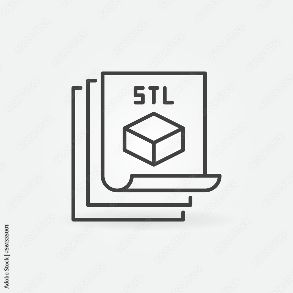 STL files for 3D Printing vector concept outline icon Stock Vector ...