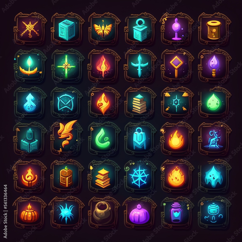 Vector illustration of a collection of colorful user interface assets ...