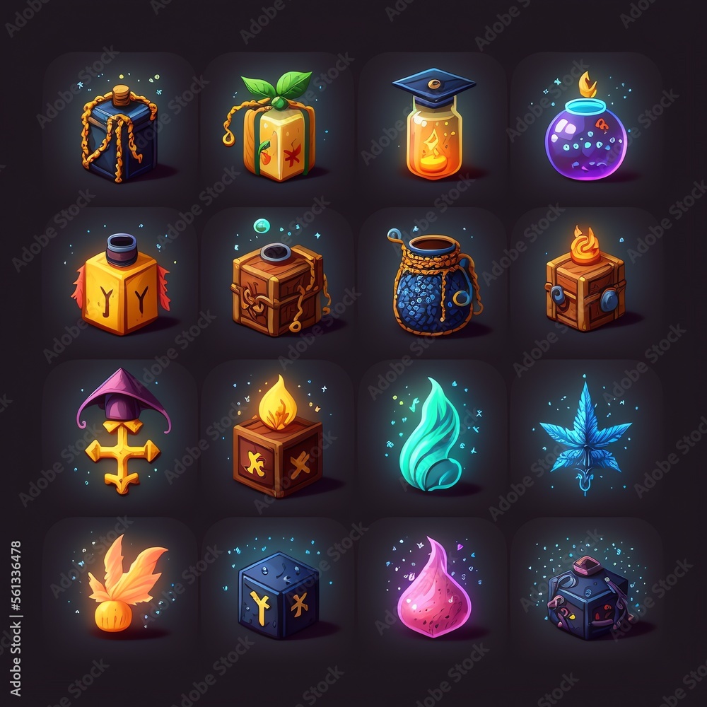 set of UI icons, illustration of a collection of colorful user ...