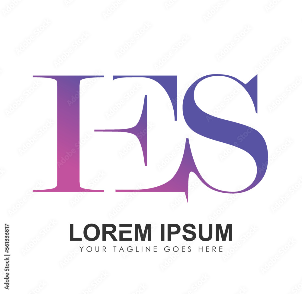 IES monogram logo initial letters Vector Sign Stock Vector | Adobe Stock