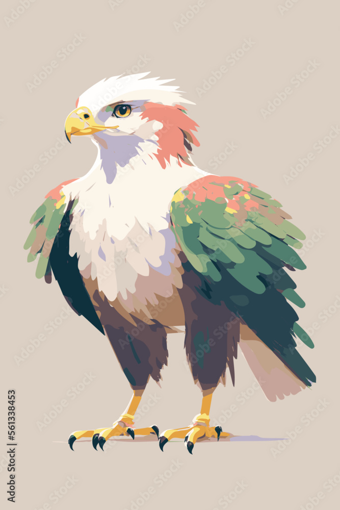Eagle vector art drawing. Beautiful hand drawn american eagle. Majestic ...