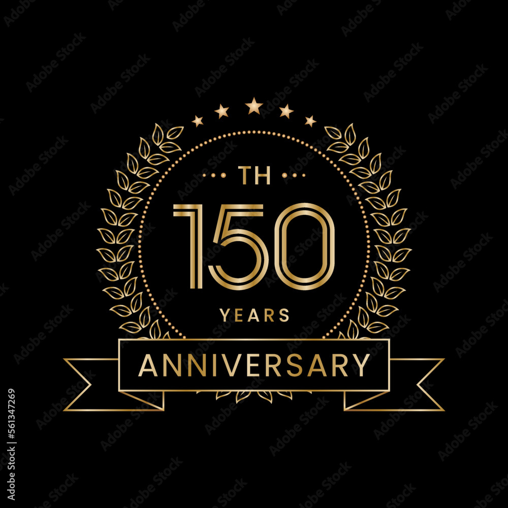150th Anniversary logo design with laurel wreath for celebration event ...