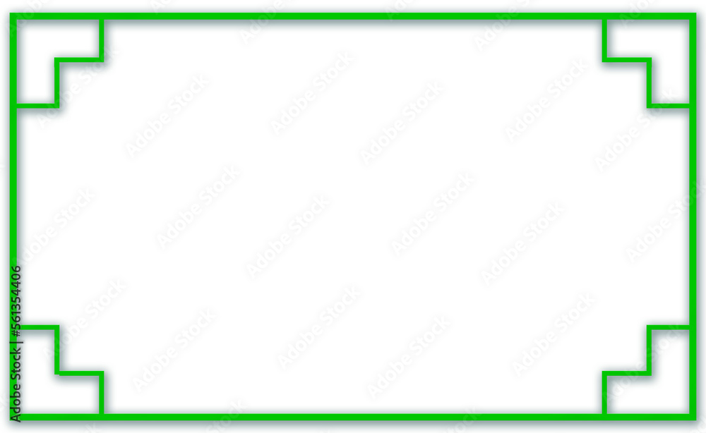 Marco verde de geometría perfecta en fondo transparente. Stock ...