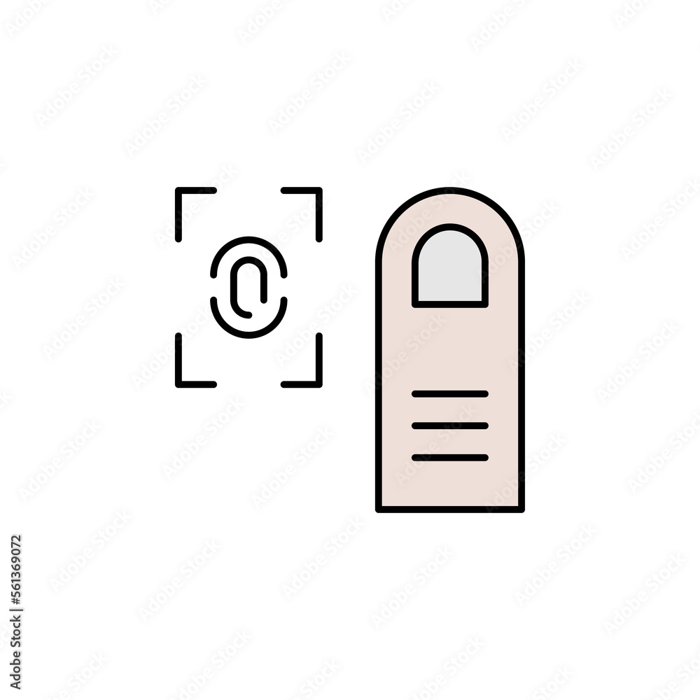 Robotics fingerprint scan outline icon. Signs and symbols can be used ...