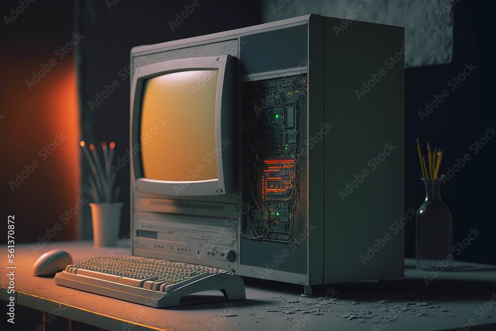 retro computer from the 90s, created by a neural network, Generative AI ...