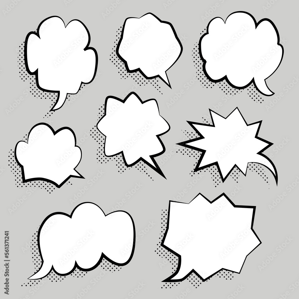 vector blank empty Comic bubbles vector illustration Stock Vector ...